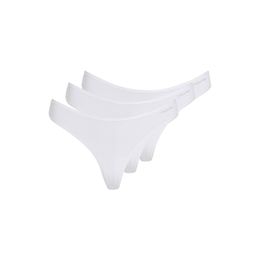 Calvin Klein Underwear Damen Tanga &raquo;3 PACK THONG (LOW-RISE)&laquo; Packung, 3er-Pack, 3 Stk. mit Markenlabel wei&szlig; XXXL (48), 3 Stk.