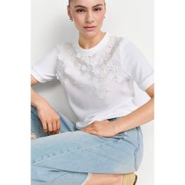Richroyal Damen RICHROYAL Blusenshirt mit wundersch&ouml;nen applizierten Bl&uuml;ten L
