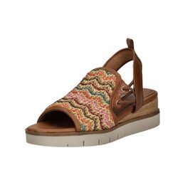 Tamaris Damen Keilsandalette &raquo; Sandalen Leder/Textil&laquo; bunt 36