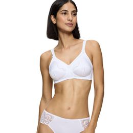 Triumph Damen B&uuml;gelloser BH &raquo;Doreen + Cotton 01 N&laquo; mit zarter Lochstickerei wei&szlig; 110, Cup E