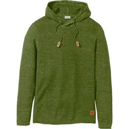 bonprix Herren bonprix Strickpullover &raquo;Kapuzenpullover mit Baumwolle&laquo; aus Baumwolle und Polyacryl, mit Kapuze, Regular Fit gr&uuml;n 56/58 (XL)