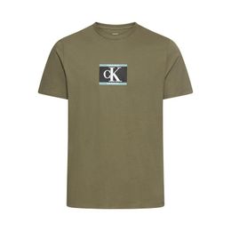 Calvin Klein Herren T-Shirt &raquo;SS 30s E SPRTSWR 3 G&laquo; mit Logo-Print gr&uuml;n XXL