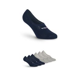 Fila Damen F&uuml;&szlig;linge &raquo;UNISEX GHOST SOCKS&laquo; 6 Paar, mit Logo-Schriftzug, Silikonstreifen an der Ferse f&uuml;r besseren Halt blau 39-42