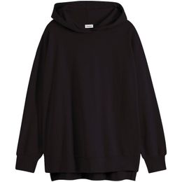 bonprix Damen bonprix Hoodie, Oversize-Passform, aus Baumwolle, mit seitlichen Schlitzen schwarz 32/34 (XS)