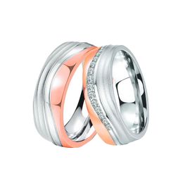 DOOSTI Unisex DOOSTI Trauring &raquo;Schmuck Geschenk Edelstahl Trauring Ehering Partnerring LIEBE&laquo; wahlweise mit oder ohne Zirkonia rosa