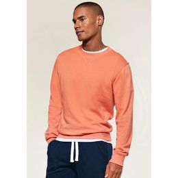 Kangaroos Herren Kangaroos Sweatshirt &raquo;mit Rundhalsausschnitt&laquo;, mit coolem Rippeinsatz am Ausschnitt vorn orange S (44/46)