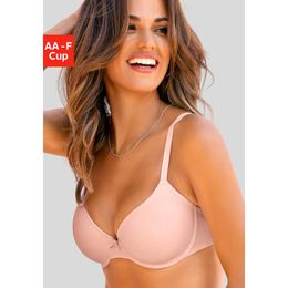 Lascana Damen Lascana &raquo;Ela - perfect basic&laquo; mit B&uuml;gel aus seidiger Microfaser rot 80, Cup D