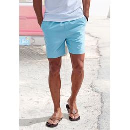 John Devin Herren Shorts &raquo;Bermuda&laquo; kurze Hose aus elastischer, gewebter Baumwollqualit&auml;t blau L, N-Gr