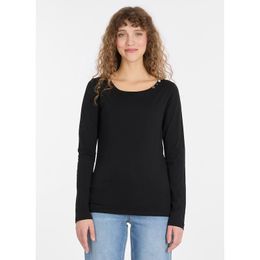 Ragwear Damen Langarmshirt &raquo;FLLORAH LONG GOTS&laquo; mit s&uuml;&szlig;en Zierkn&ouml;pfen am Ausschnitt XS