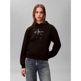 Calvin Klein Jeans Damen Kapuzensweatshirt &raquo;MONOLOGO&laquo;, Regular fit mit Kapuze und K&auml;ngurutasche L