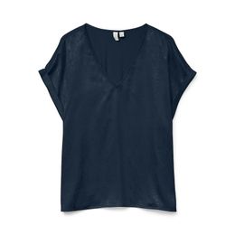 V&eacute;ro Moda Vero Moda Damen Blusentop &raquo;VMBALIA S/S V-NECK T-SHIRT WVN BTQ GA&laquo; blau S