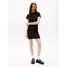 Tommy Jeans Damen Jerseykleid &raquo;TJW SCRIPT MINI RIB DRESS EXT&laquo; schwarz M (38), N-Gr