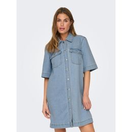 Only Damen Only Jeanskleid &raquo;ONLBELLE S/S BUTTON DRESS DNM GUA NOOS&laquo; Brusttaschen blau S, N-Gr