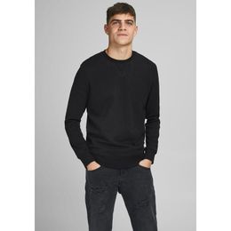Jack & Jones Jack & Jones Herren Sweatshirt &raquo;JJEBASIC mit Flaglabel und weicher Baumwollmischung&laquo;, unifarben, modisch, regular fit, Baumwolle, Rundhals schwarz L