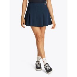 Tommy Jeans Damen Minirock &raquo;TJW PIQUE BADGE F&F SKIRT EXT&laquo; mit Logo-Badge, Pique-Qualit&auml;t, Fit & Flare blau XXL (44)