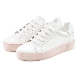 ELBSAND Damen Sneaker Schn&uuml;rhalbschuh, Freizeitschuh, Leder, weiches Frottee-Innenfutter wei&szlig; 37