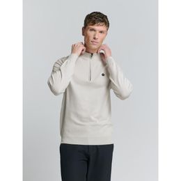 NO EXCESS Herren NO EXCESS Rundhalspullover &raquo; Sweatshirt mit halbem Rei&szlig;verschluss&laquo; grau 3XL