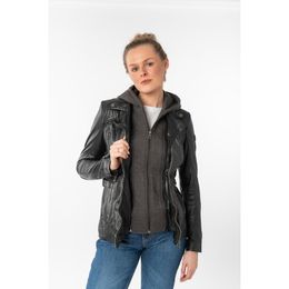 Mauritius Damen &raquo;Adelyn&laquo; mit Kapuze 2-in-1-Lederjacke schwarz 34 Trachtenmode