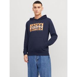 Jack & Jones Jack & Jones Herren Kapuzensweatshirt &raquo;JJCOLTON &ndash; Sweater mit Print, Regular Fit und Materialmix&laquo;, bedruckt, modisch, regular fit, angeraute Sweatware