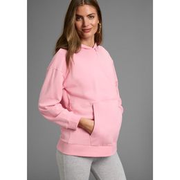 Neun Monate Damen Umstandssweatshirt &raquo;Stillsweatshirt f&uuml;r Schwangerschaft und Stillzeit&laquo;, Kapuzen-Sweatshirt mit praktischem Verschluss rosa 36/38