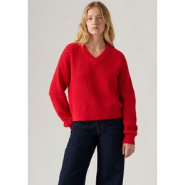 Levi's Levi's Damen Strickpullover &raquo;REESE VNECK SWEAT&laquo; mit V-Ausschnitt rot L (40)
