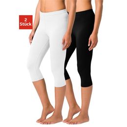 Vivance Active Damen Vivance active Caprileggings mit Gummibund, Loungewear schwarz 32/34, N-Gr