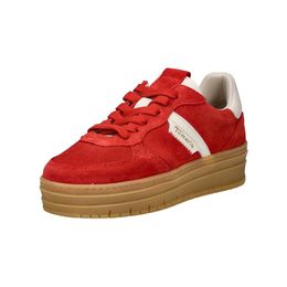 Tamaris Damen Sneaker &raquo; Sneaker Leder/Synthetik&laquo; rot 42