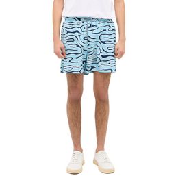 Mustang Herren Mustang Shorts &raquo;Style Oceanside&laquo; Sommerhose bedruckt mit Allover-Print blau XL, N-Gr
