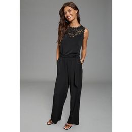 Laura Scott Damen Jumpsuit klassische und elegante Passform mit Spitze, &auml;rmellos 34, N-Gr