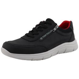 Tom Tailor Herren Tom Tailor Sneaker , Freizeitschuh, Halbschuh, Schn&uuml;rschuh mit Logoschriftzug schwarz 44