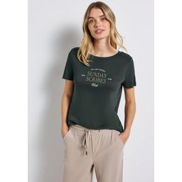 Street One Damen Street One T-Shirt Sommershirt mit Wording-Artwork gr&uuml;n 44