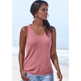 Vivance Damen Tr&auml;gertop &raquo;mit tropfenf&ouml;rmigem Cut-Out am R&uuml;cken&laquo; 2er-Pack, aus weicher Piqu&eacute;-Qualit&auml;t rosa 36/38