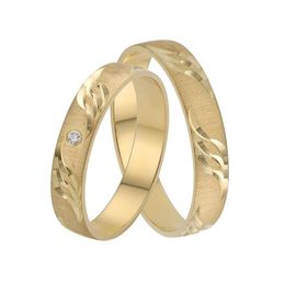 Firetti Unisex Trauring &raquo;Schmuck Geschenk Gold 375 Hochzeit Ehering "LIEBE" Welle&laquo; Made in Germany, wahlweise mit oder ohne Brillant gold