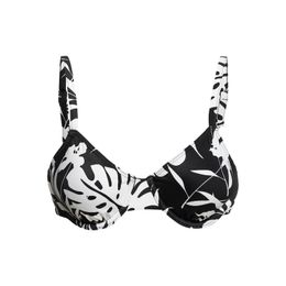 Roxy Damen Triangel-Bikini-Top &raquo;Printed Love The Muse&laquo; schwarz-wei&szlig; XXL, Cup B