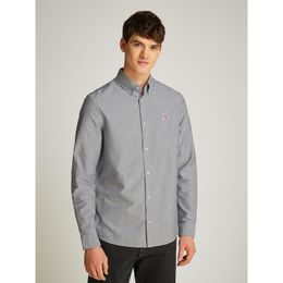 Tommy Jeans Plus Herren &raquo;TJM REG OXFORD SHIRT EXT&laquo; in Gro&szlig;en Gr&ouml;&szlig;en, Logostickerei, Button-down-Kragen blau 3XL, N-Gr