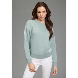 Bruno Banani Damen Sweatshirt, mit Rundhalsausschnitt und platzierten Weblabels 32/34