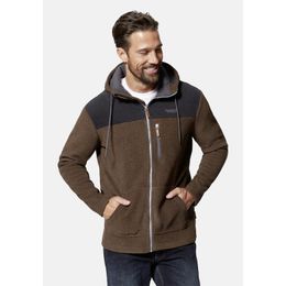HERO by John Medoox Herren HERO by John Medoox Fleecejacke &raquo;HOODIE Strick- Fleecejacke&laquo; fleece Straight Fit Casual Atmungsaktiv f&uuml;r Herren braun M