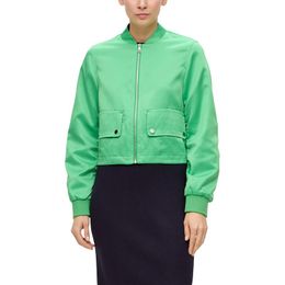 s.Oliver BLACK LABEL Damen s.Oliver BLACK LABEL Blouson ohne Kapuze extra kurz und mit Pattentaschen gr&uuml;n 44