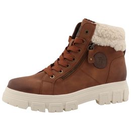 Tom Tailor Damen Tom Tailor Winterboots Plateauboots, Winterboots mit Kunstfellkragen braun 39