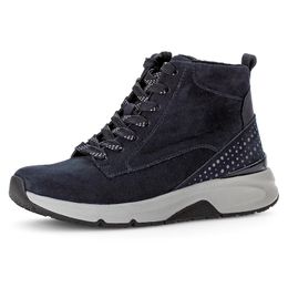 Gabor Rollingsoft Damen Schn&uuml;rboots , Keilabsatz, Freitzeitschuh, High-Top-Sneaker, Label an der Ferse blau 39