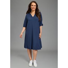 Laura Scott Curve Damen Laura Scott CURVE Jerseykleid kniefrei, 3/4-&Auml;rmel mit krempelbarem Abschluss 42, N-Gr
