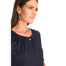 HERMANN LANGE Collection Damen HERMANN LANGE Collection Blusenshirt mit Knopfdetail und Raffung am Ausschnitt blau 36