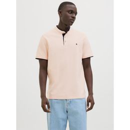 Jack & Jones Jack & Jones Herren Poloshirt &raquo;JJEPAULOS MAO POLO&laquo; mit Logo Stickerei orange XS