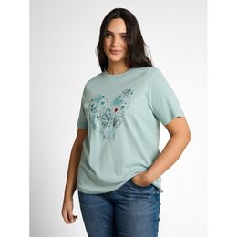 Tom Tailor Plus Damen Tom Tailor PLUS T-Shirt mit Glitzer-Print 54
