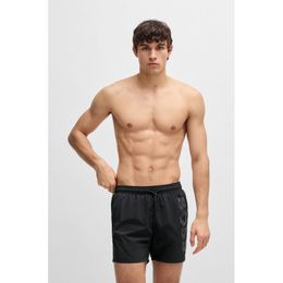 BOSS Herren BOSS Badeshorts &raquo;Octopus&laquo; Mit BOSS Logoschriftzug, elastischer Taillenbund mit Kordel grau M (50), N-Gr