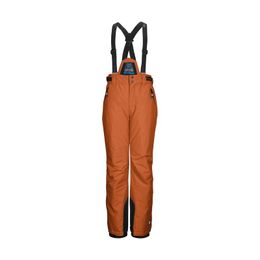 Killtec Jungen Skihose &raquo;KSW 214 BYS SKI PNTS&laquo; Wasserdichte, atmungsaktive Skihose mit verstellbarem Latz. braun 152, Normalgr&ouml;&szlig;en