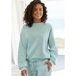 Lascana Damen Lascana Sweatshirt, mit weiten &Auml;rmeln, Loungewear gr&uuml;n 36/38