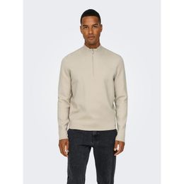 Only & Sons Only & Sons Herren ONLY & SONS Troyer &raquo;ONSCOOPER REG 12 HALF ZIP HIGH NECK KNIT&laquo; beige S