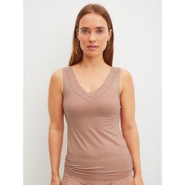 Calida Damen Calida Tanktop &raquo;Natural Comfort Lace&laquo; elastisch, V-Ausschnitt, weiche Spitze, breite Tr&auml;ger S (40/42)