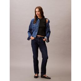 Calvin Klein Jeans Damen Skinny-fit-Jeans &raquo;MID RISE SLIM&laquo; Mit G&uuml;rtelschlaufen blau 34, L&auml;nge 32